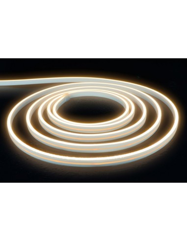 5m Warm White Neon Flex LED Strip (24V, 9W, 126 LEDs/m, Solid Glow, IP67)
